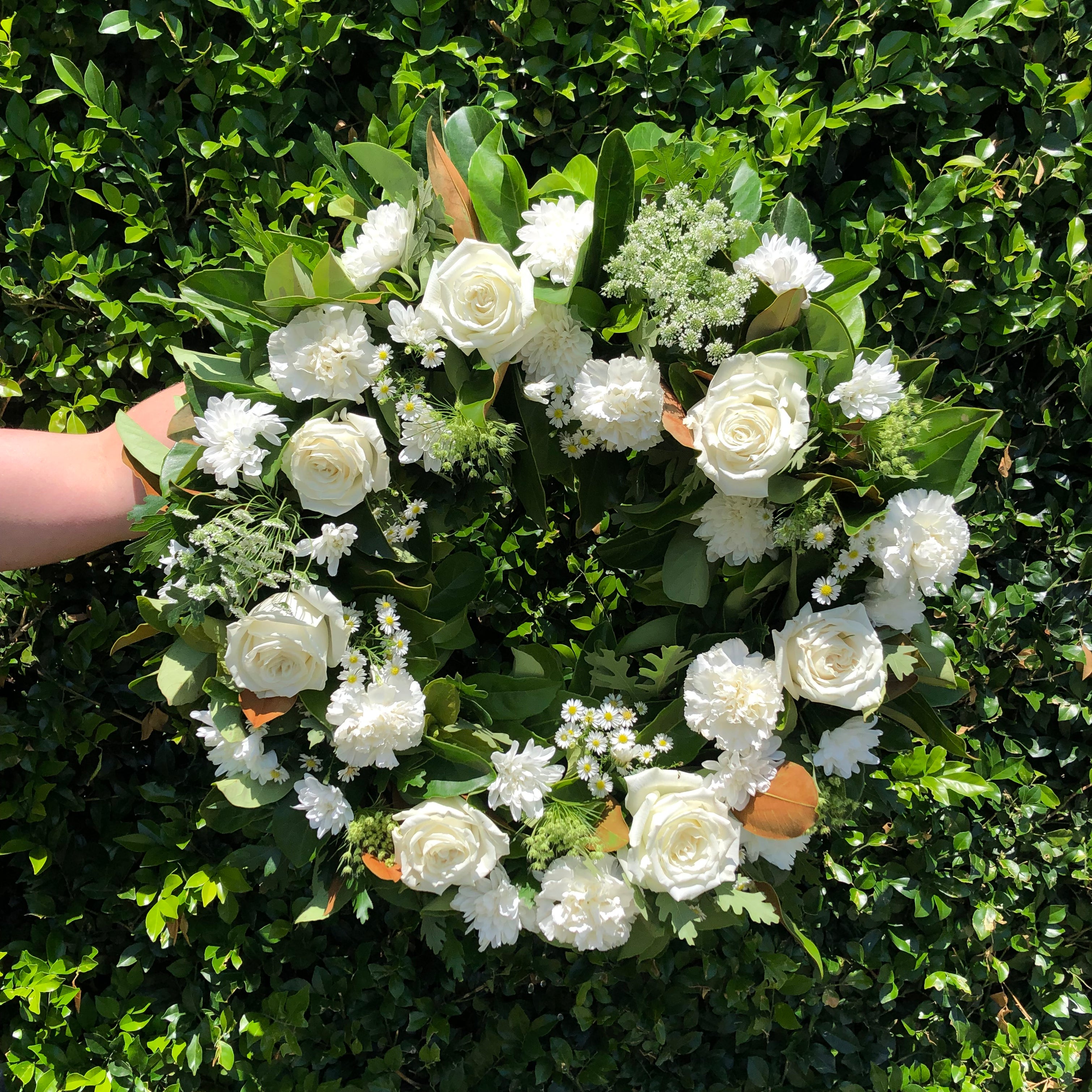LARGE WHITE WREATH - Northside Flower Market