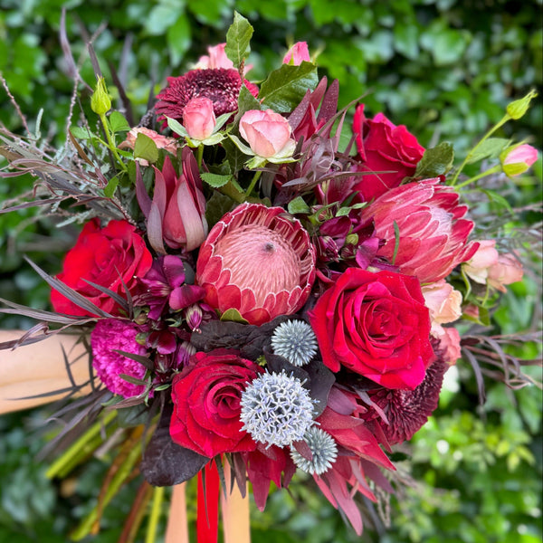 SCARLET WEDDING BOUQUET - Northside Flower Market